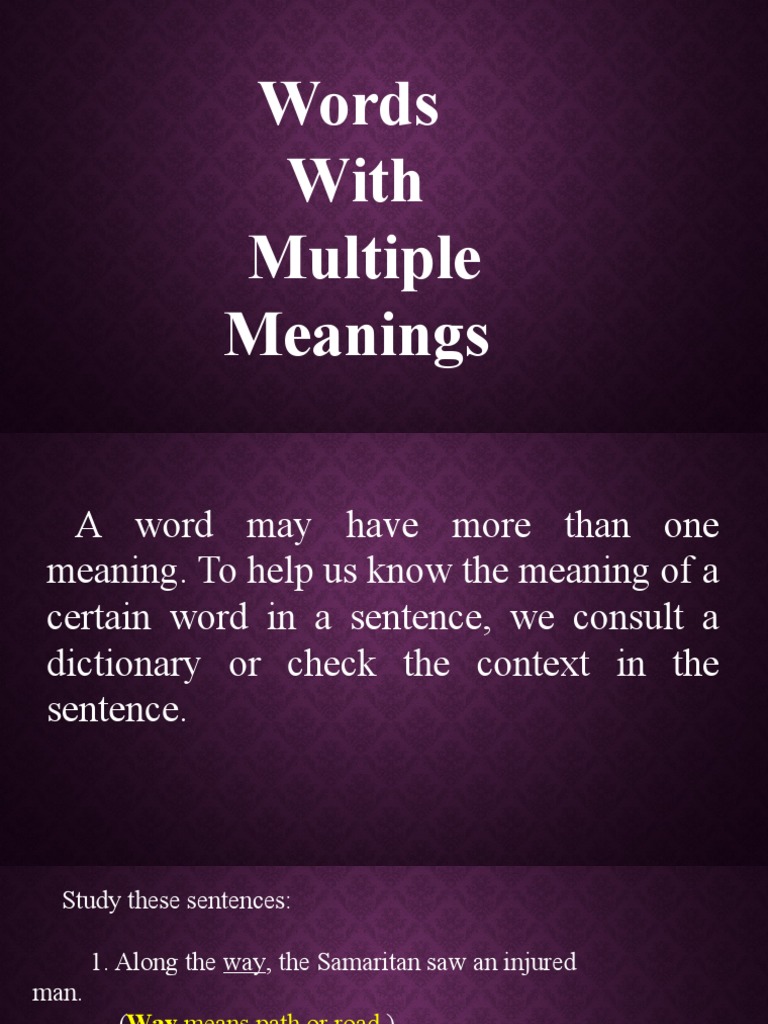 Understanding Words with Multiple Meanings | PDF | Cognitive Science