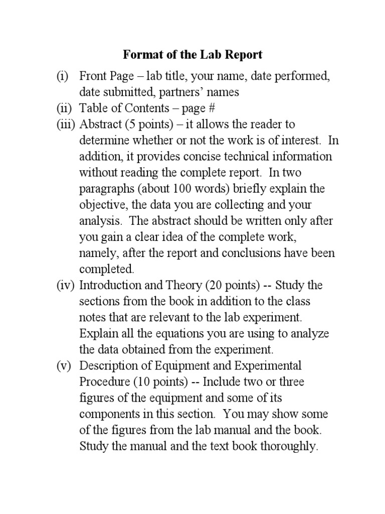Lab Report Format | PDF