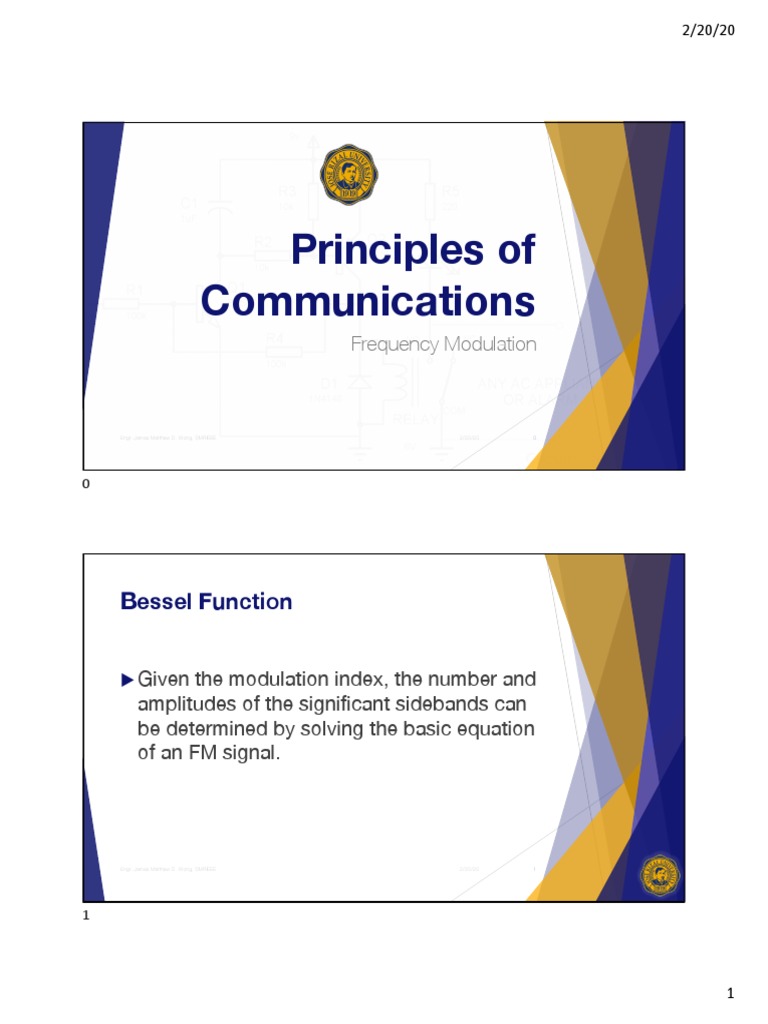 Principles of Communications: Bessel Function | PDF | Frequency Modulation | Broadcast Engineering