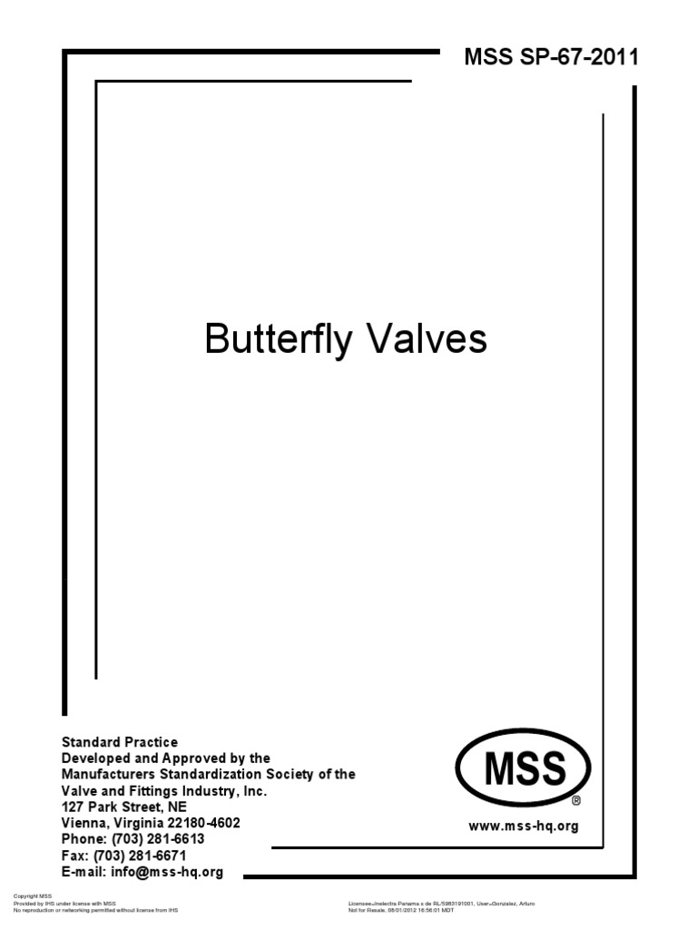 MSS SP-67 2011 | PDF | Valve | Mechanical Engineering