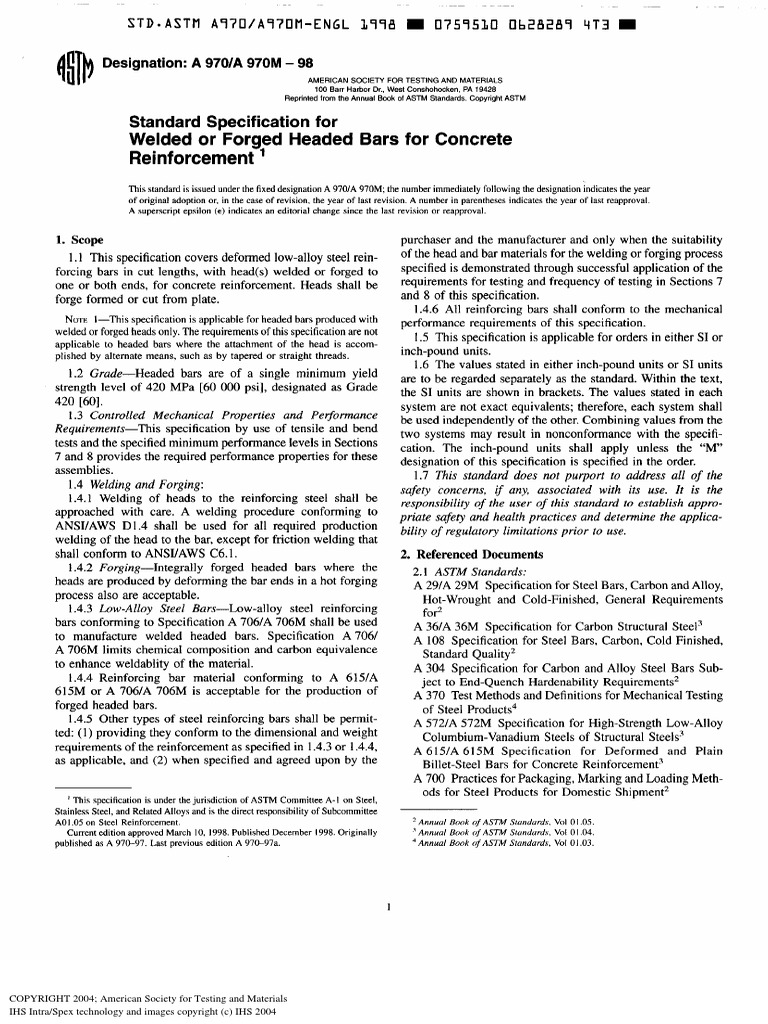Astm A970 A970m PDF | PDF
