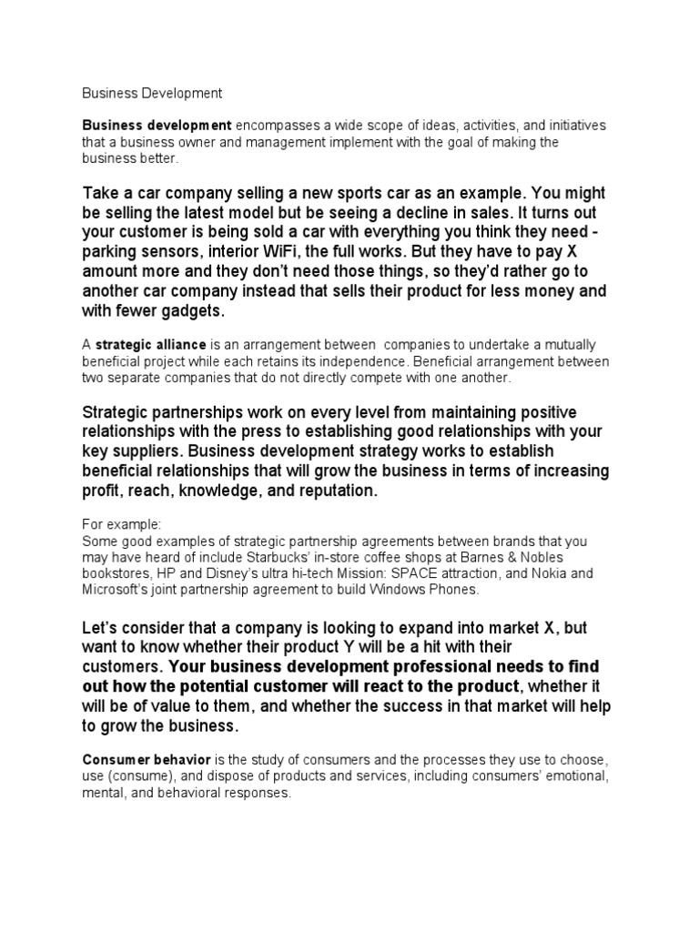 Business Development Encompasses A Wide Scope of Ideas, Activities, and ...