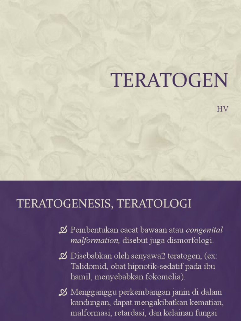 Teratogen dan Dampaknya pada Janin | PDF