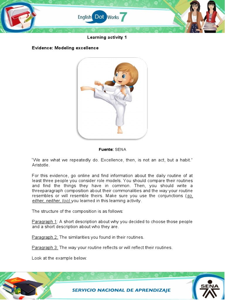 Learning Activity 1 Evidence: Modeling Excellence: Either, Neither, Too ...