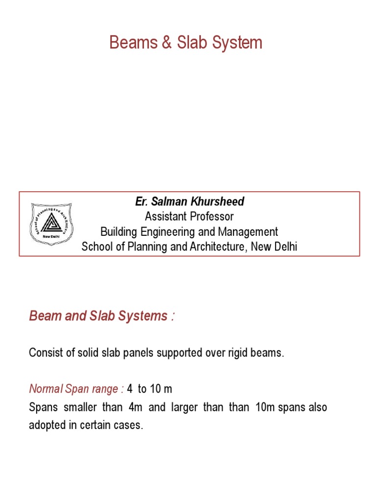 Beam and Slab System Overview | PDF | Beam (Structure) | Column