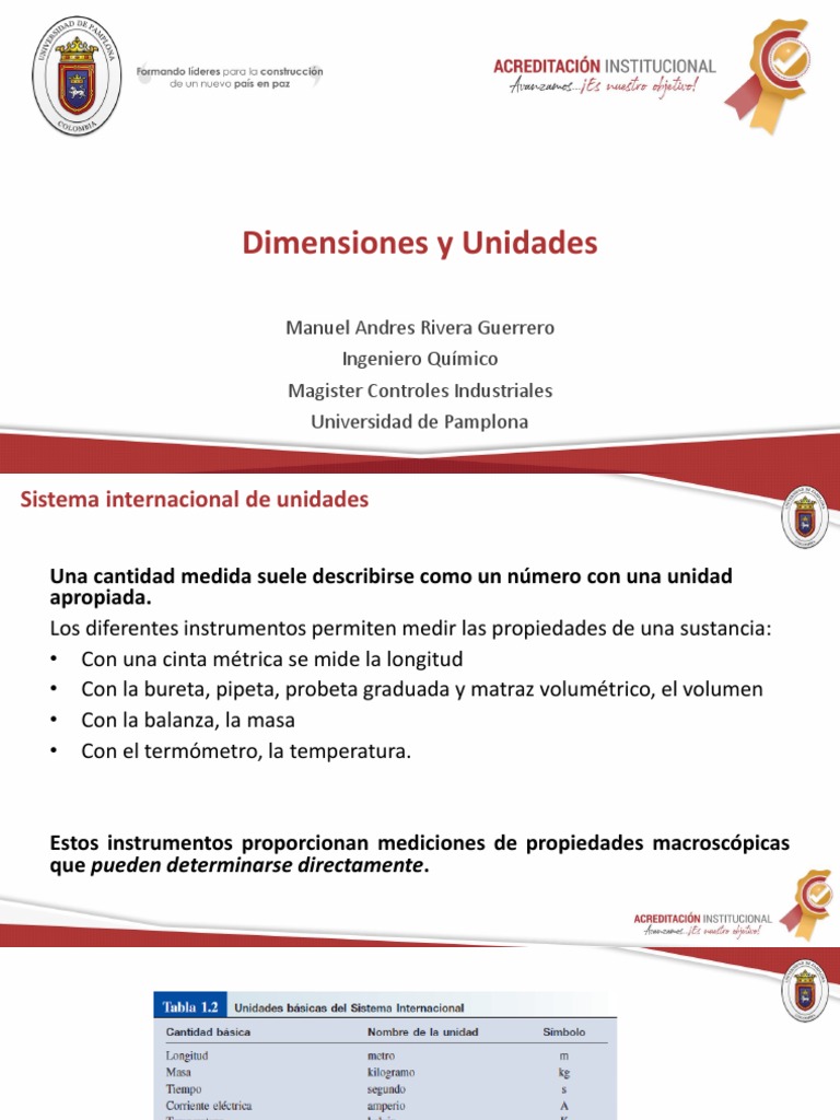 Dimensiones y Unidades PDF | PDF | Presión | Densidad