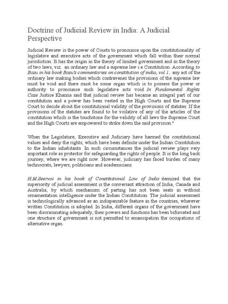 Doctrine of Judicial Review in India | PDF Doctrine of Judicial Review in India | PDF
