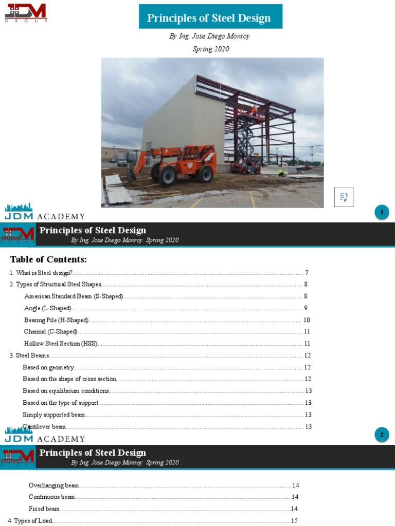 Principles of Steel Design Overview | PDF | Truss | Deformation ...