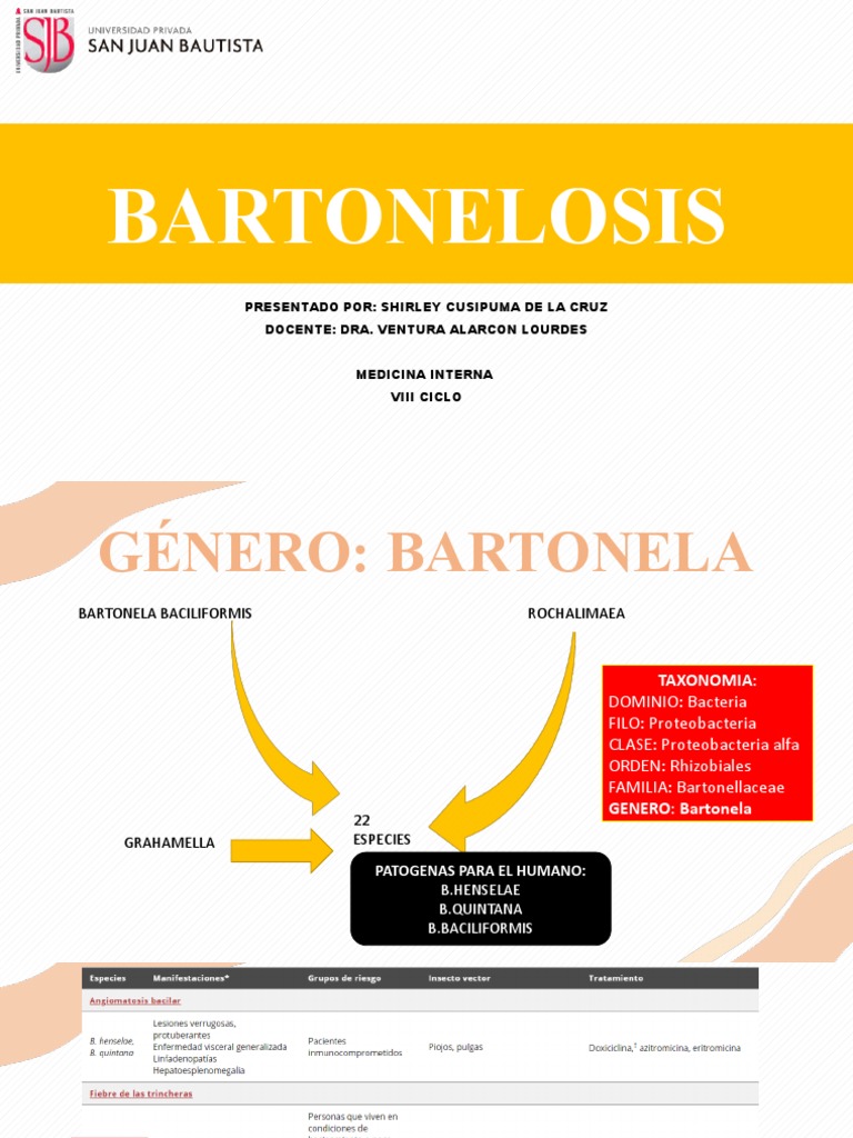 BARTONELOSIS | PDF | Las bacterias | Ciencias de la Salud