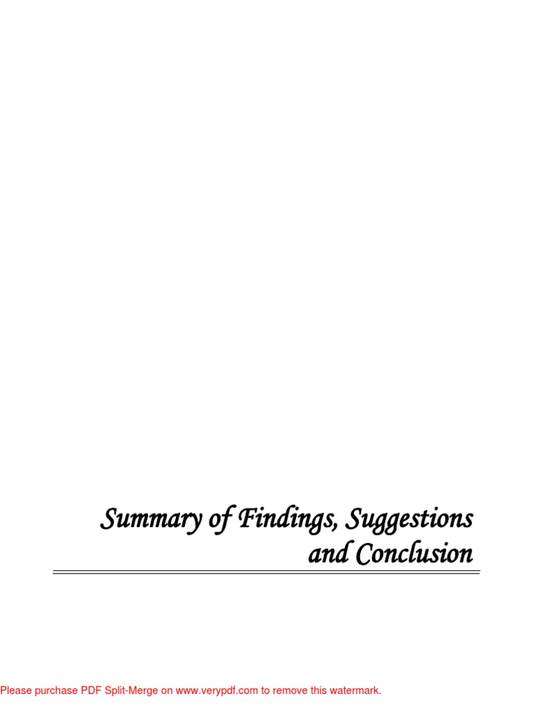 Summary of Findings, Suggestions and Conclusion | PDF | Life Insurance ...