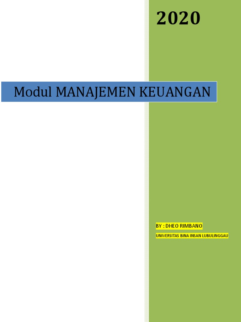 Modul Ajar Manajemen Keuangan-Dheo Rimbano PDF | PDF