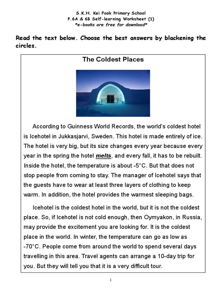 The Coldest Places: S.K.H. Kei Fook Primary School P.6A & 6B Self ...