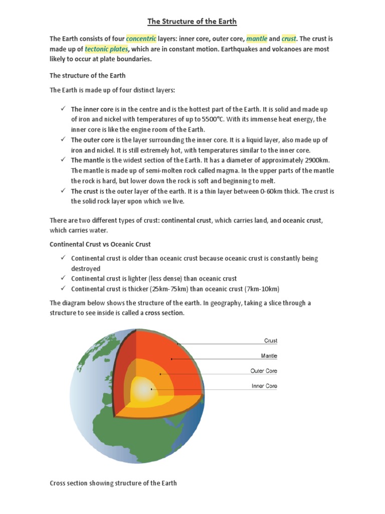 The Structure of The Earth | PDF | Plate Tectonics | Structure Of The Earth