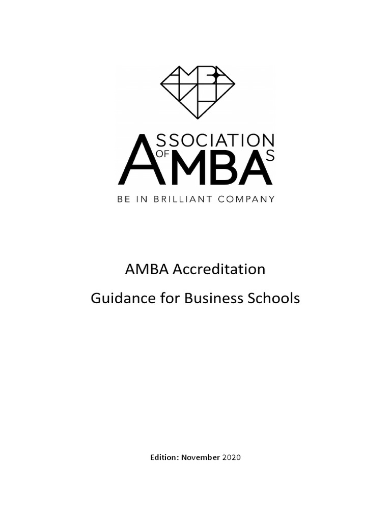 AMBA Accreditation Guidance For Business Schools: Edition: November ...
