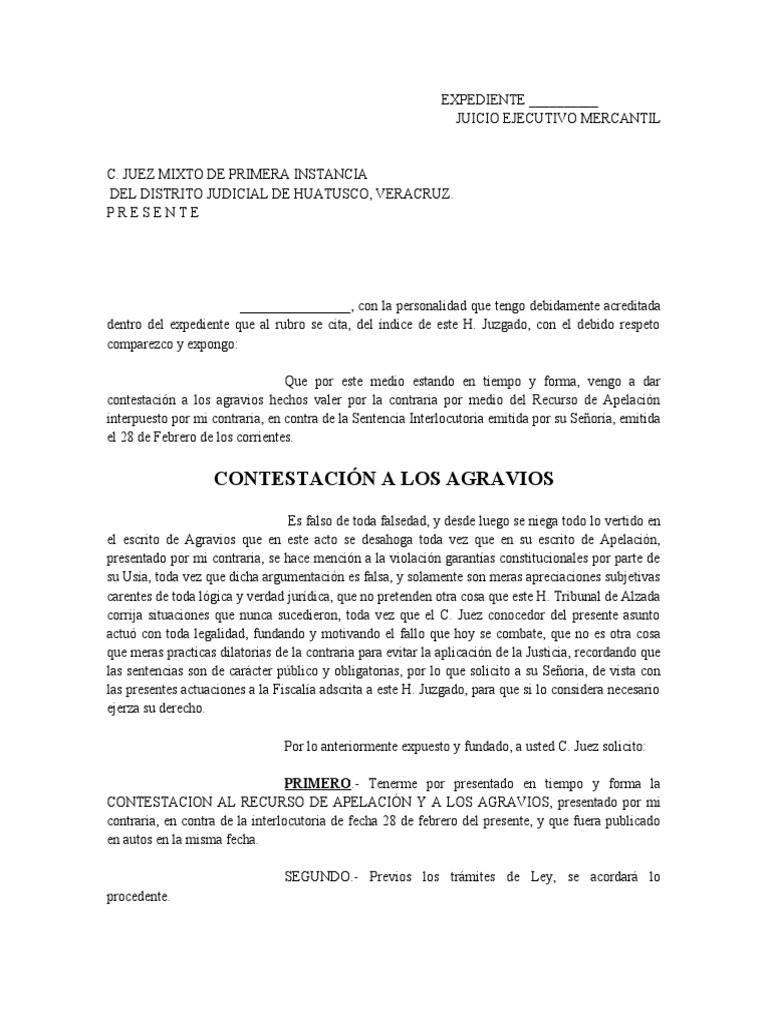 Contestacion de Agravios | PDF