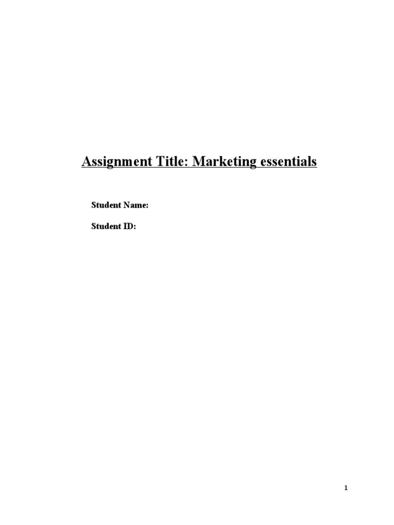 Marketing Essentials | PDF | Market Analysis | Marketing