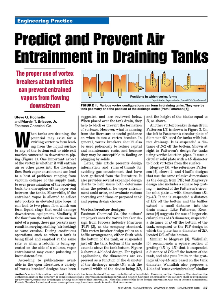 Vortex Breakers for Engineers | PDF | Vortices | Pump