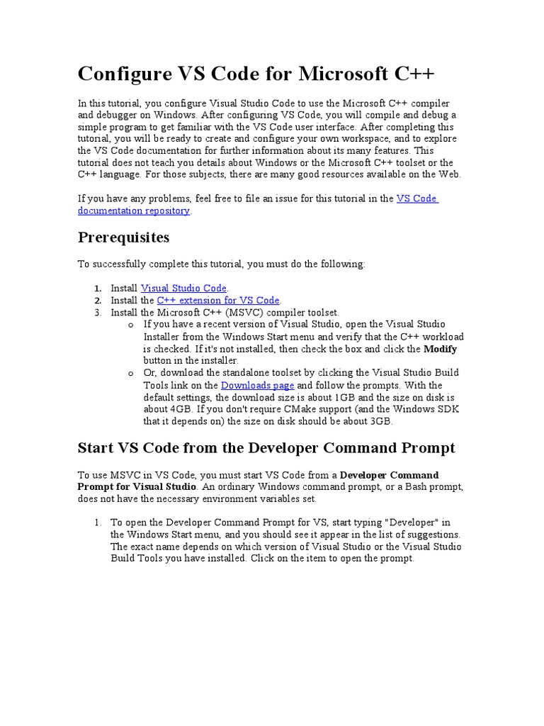 Configure VS Code For Microsoft C | PDF | Microsoft Visual Studio ... Configure VS Code For Microsoft C | PDF | Microsoft Visual Studio ...