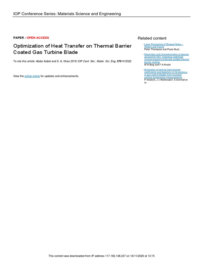 Thermal Barrier Coating in ANSYS | Download Free PDF | Materials ...