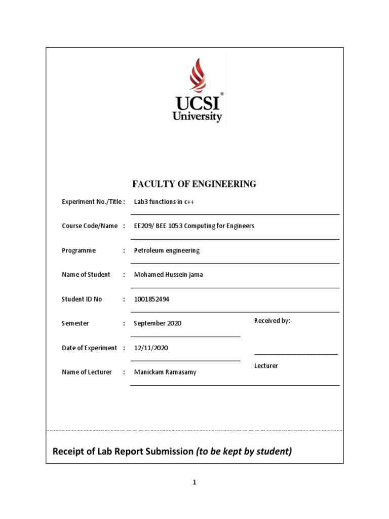 Mohamed Hussein Jama 1001852494 Lab3 PDF | PDF | Ambiguity | Experiment