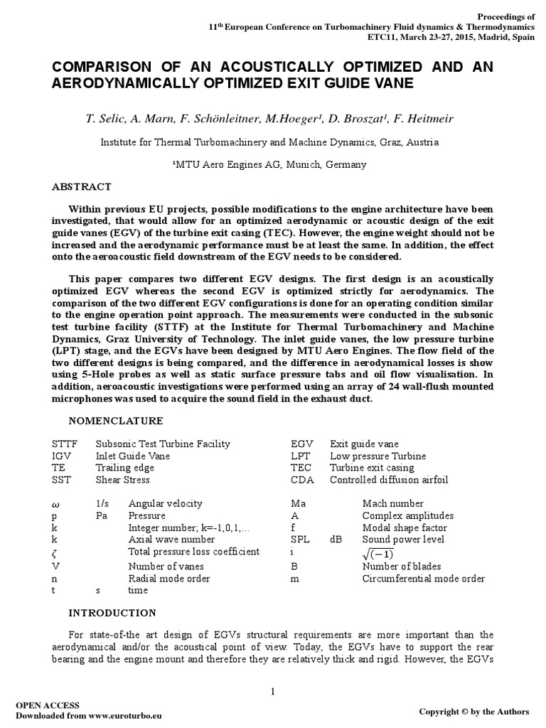 Comparison of An Acoustically Optimized and An Aerodynamically ...