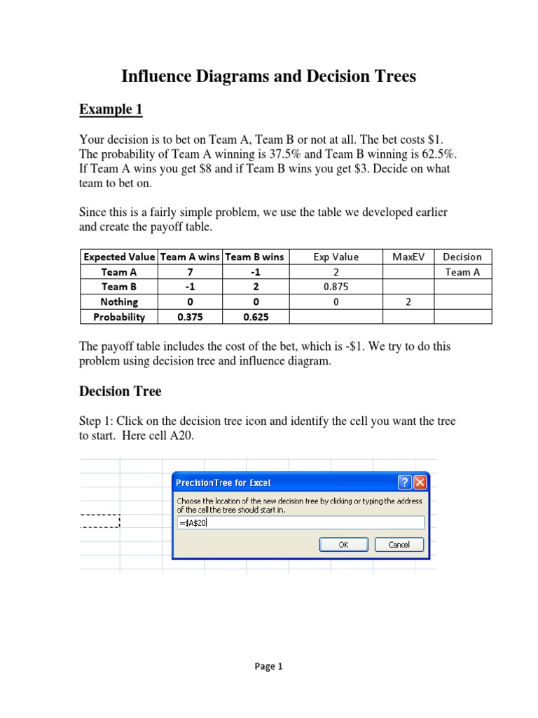 Influence Diagrams and Decision Trees | PDF | Mathematical And ...