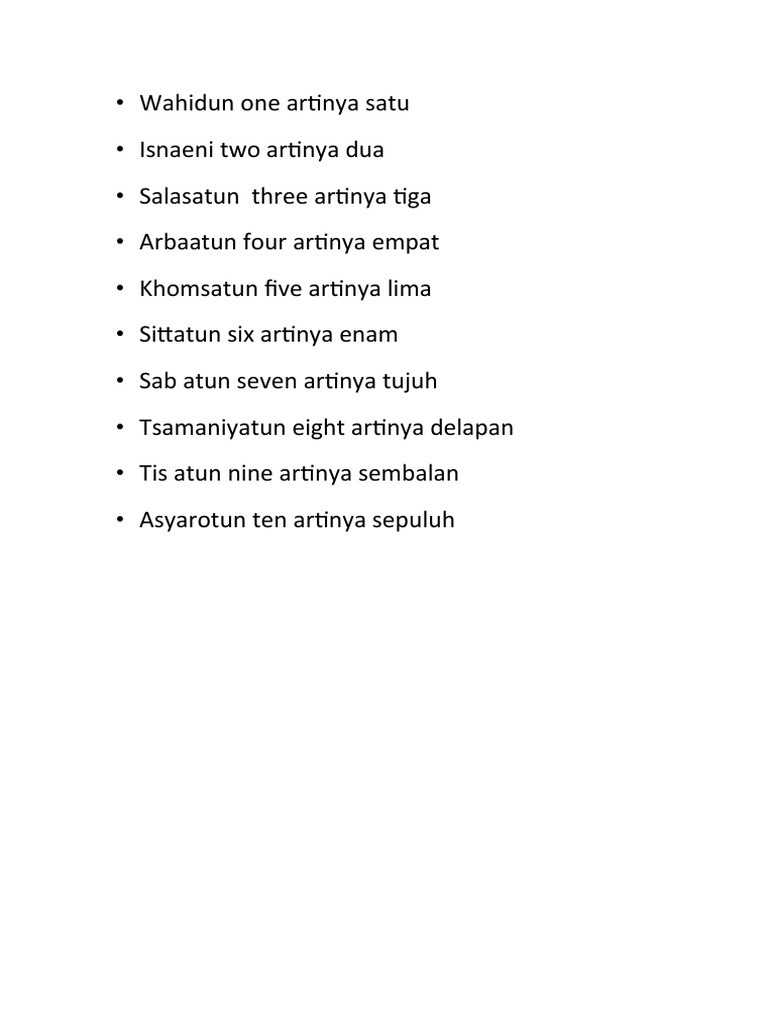 Wahidun One Artinya Satu | PDF