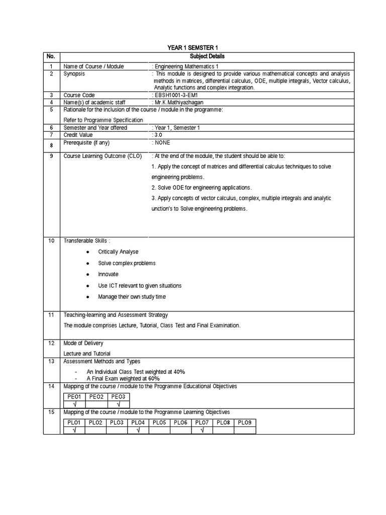 Engineering Math for First-Year Students | PDF | Integral | Eigenvalues ...