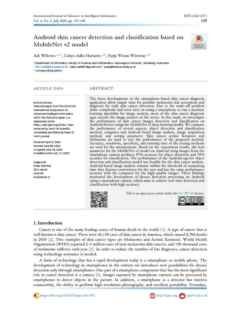 Android Skin Cancer Detection And Classification B Pdf Deep Learning Sensitivity And