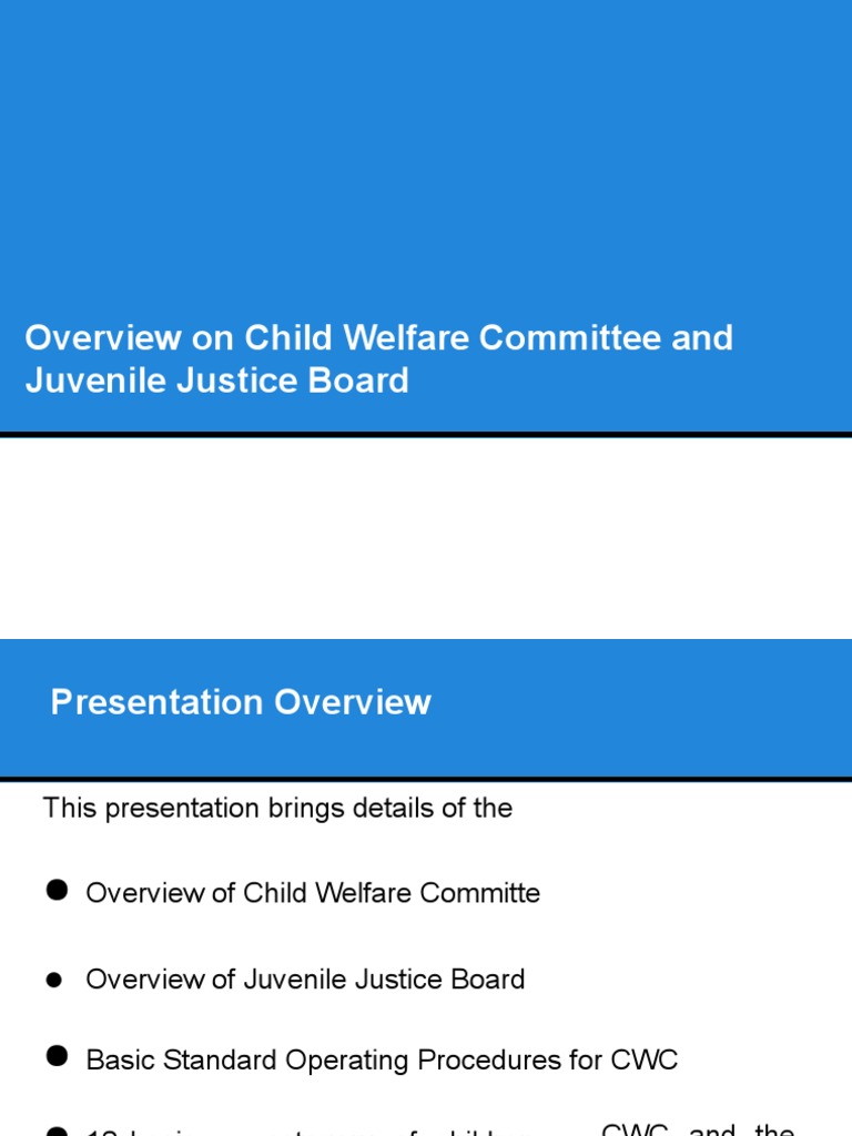 Overview of Child Welfare Committees and Juvenile Justice Boards | PDF ...
