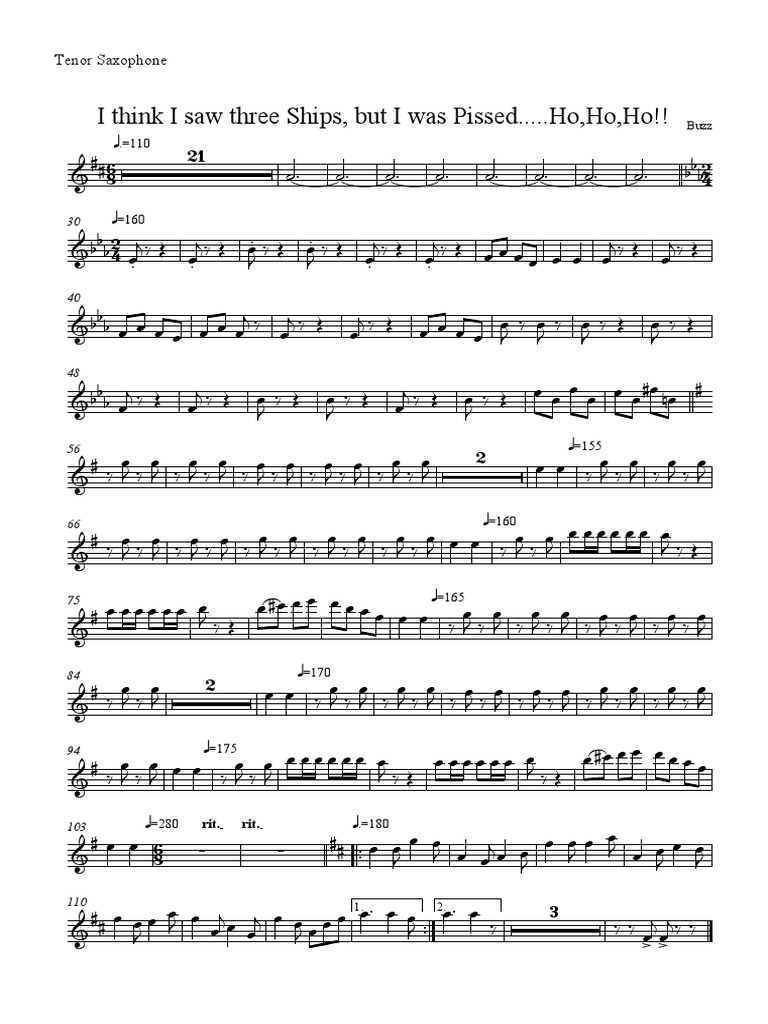 "I Saw Three Ships - Sheet Music" | PDF
