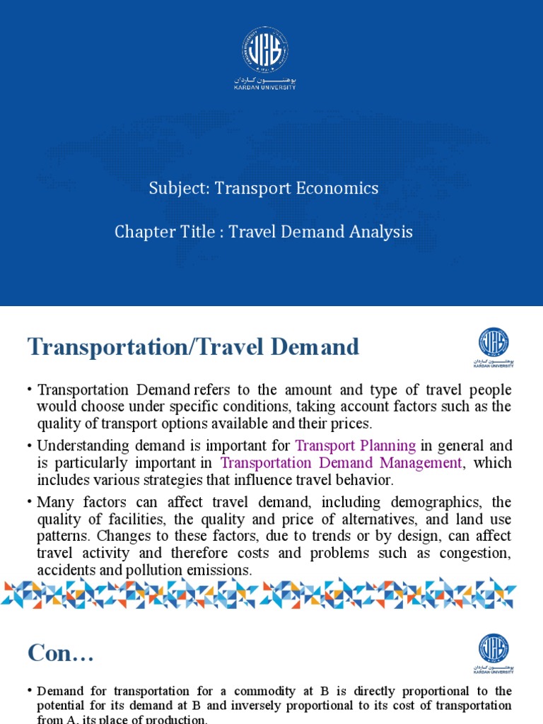 Travel Demand Analysis | PDF | Transport | Service Industries