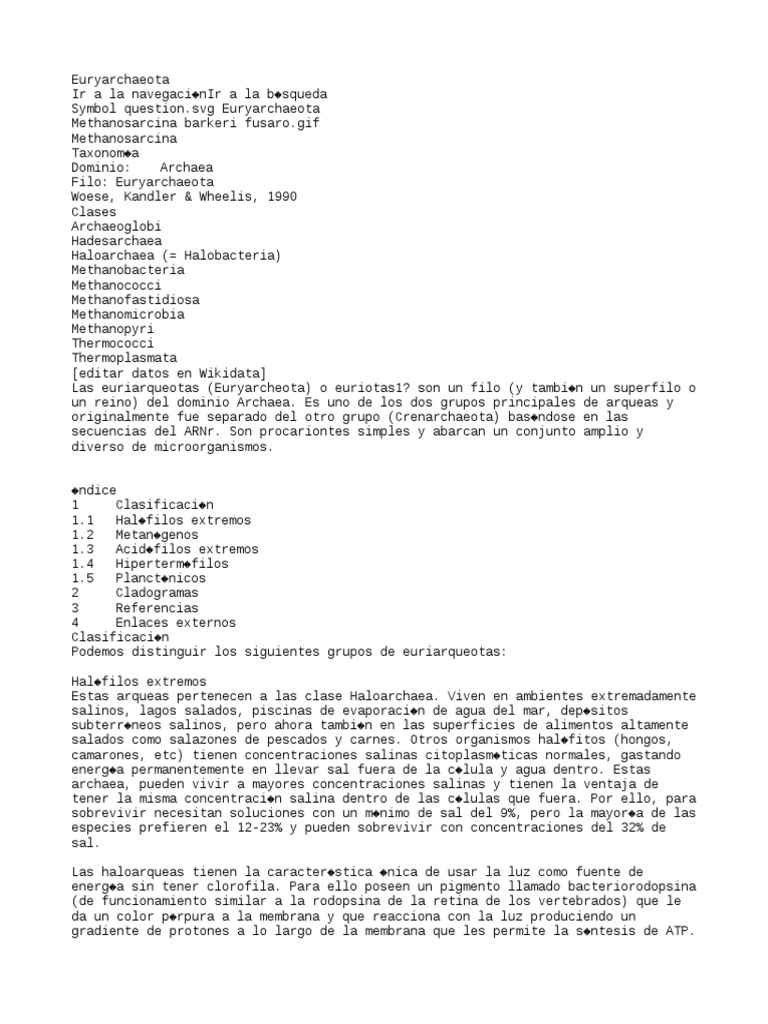 Características de Euryarchaeota | PDF | Las bacterias | Archaea