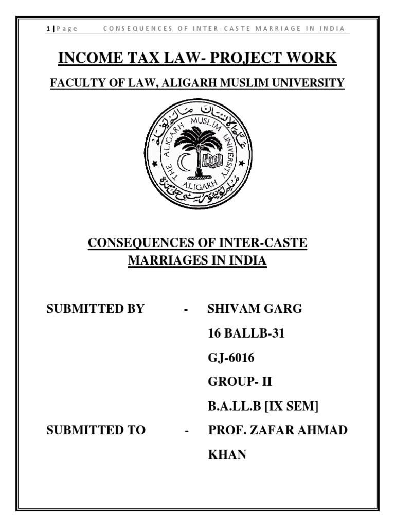 Income Tax Project | PDF | Caste | Marriage
