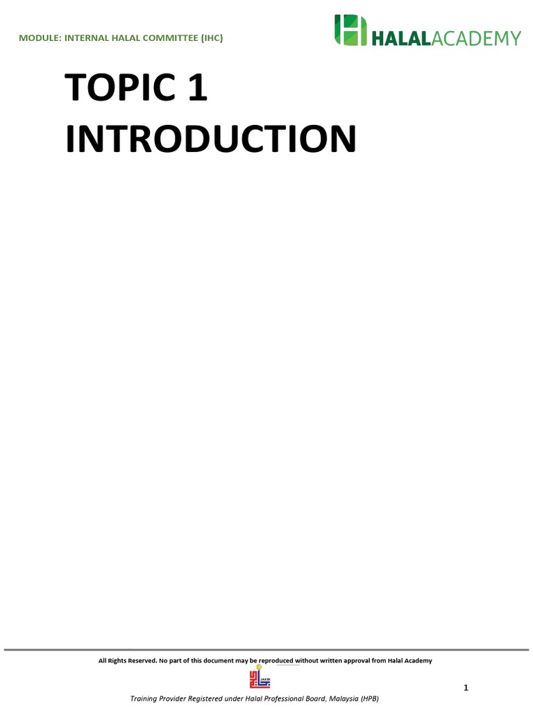 2 - Info - Internal Halal Commitee | PDF | Committee | Evaluation