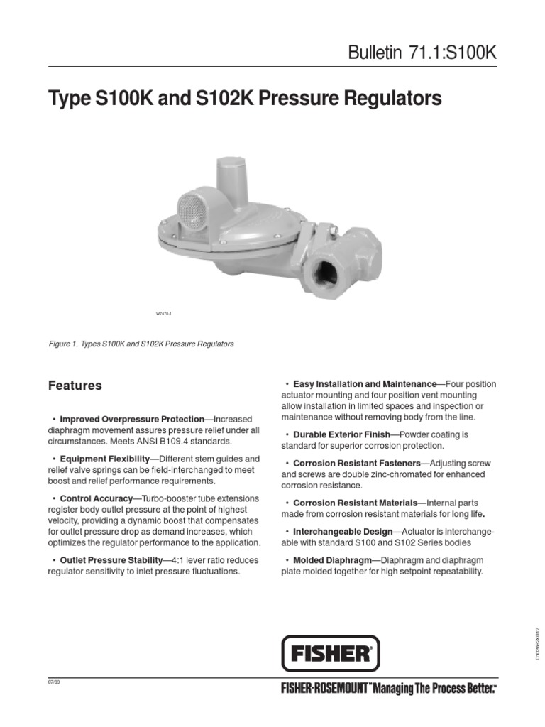 Regulators S100K | PDF | Valve | Chemical Engineering