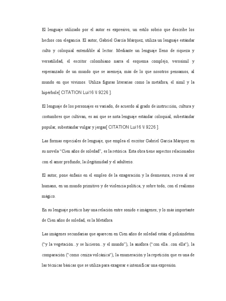 Estilo y lenguaje en García Márquez | PDF | Gabriel García Márquez | Autor
