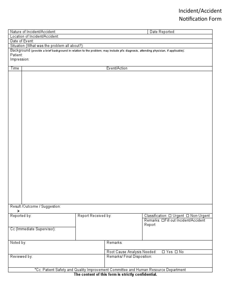 Incident Report Form Blank | PDF