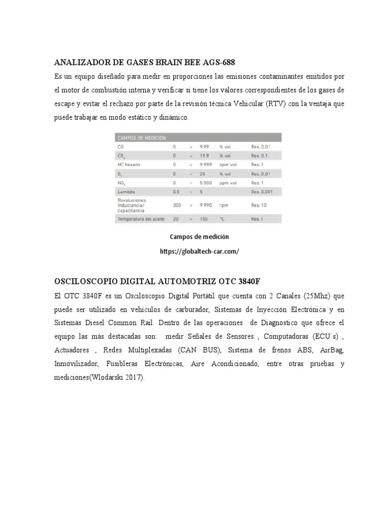 Analizador de Gases Brain Bee Ags | PDF