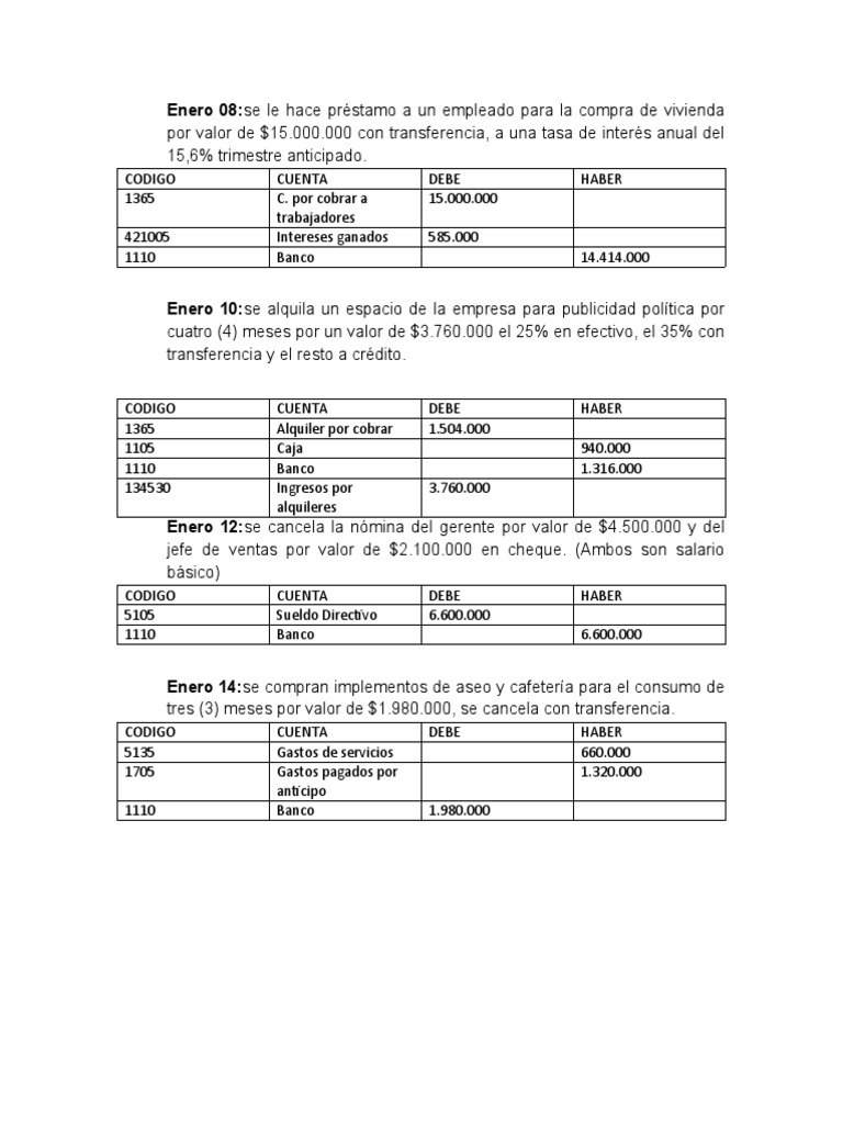 Contabilidad Ejercicios | PDF