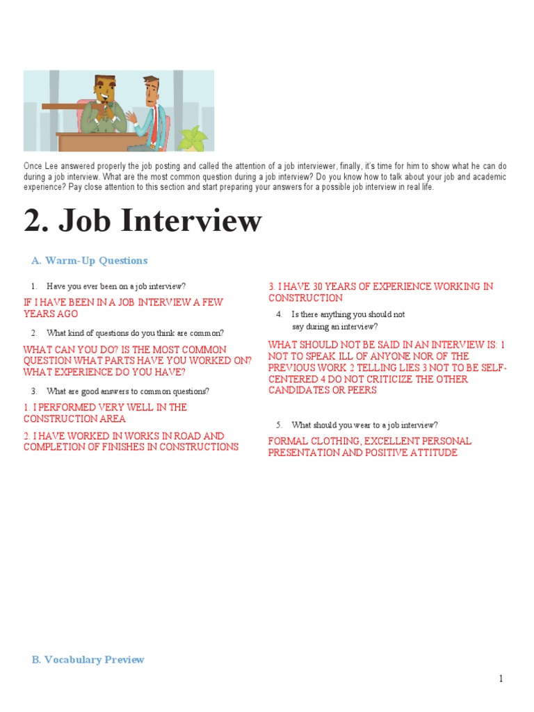 Job Interview | PDF | Job Interview | Reading Comprehension