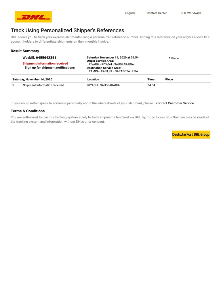 DHL - Track by Shipper's Reference - English PDF | PDF