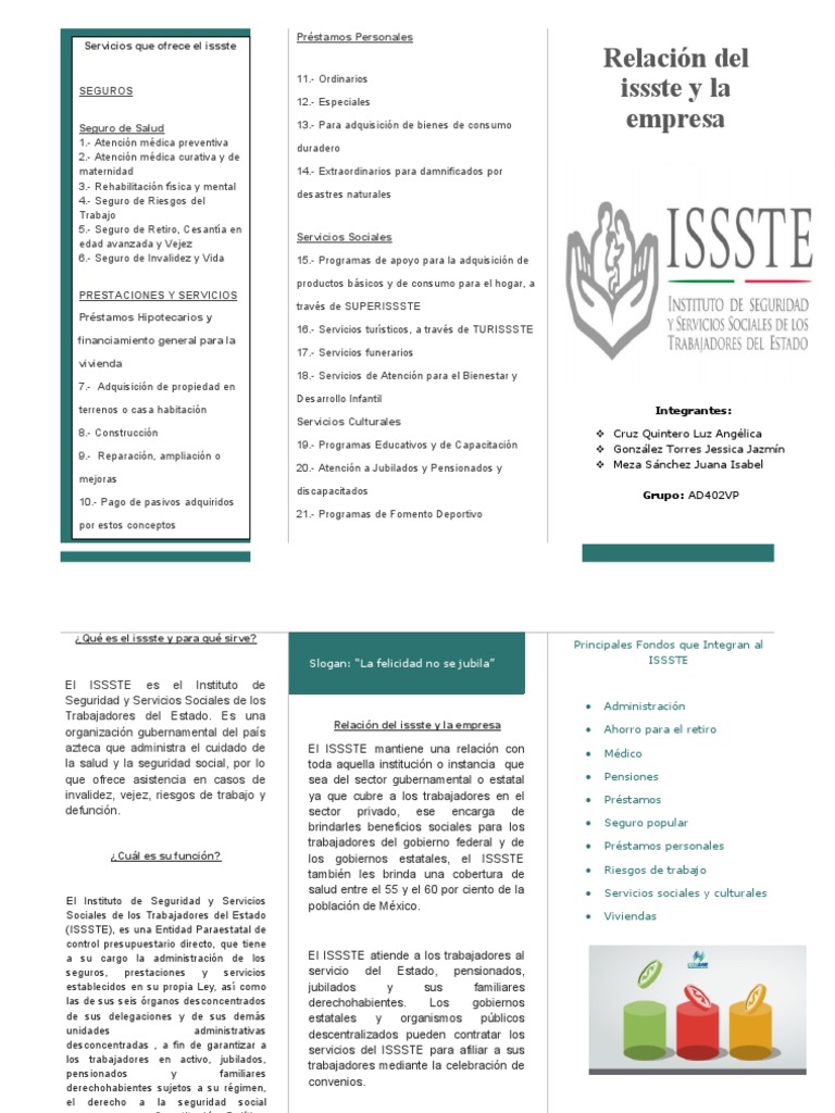 Triptico Issste | PDF | Esfera pública | Cuidado de salud del gobierno