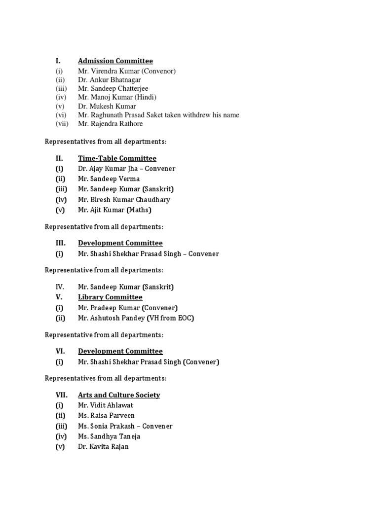 College Committees List | PDF | Sikhism