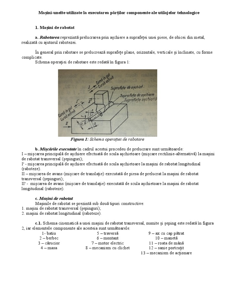 Mașini de Rabotat | PDF