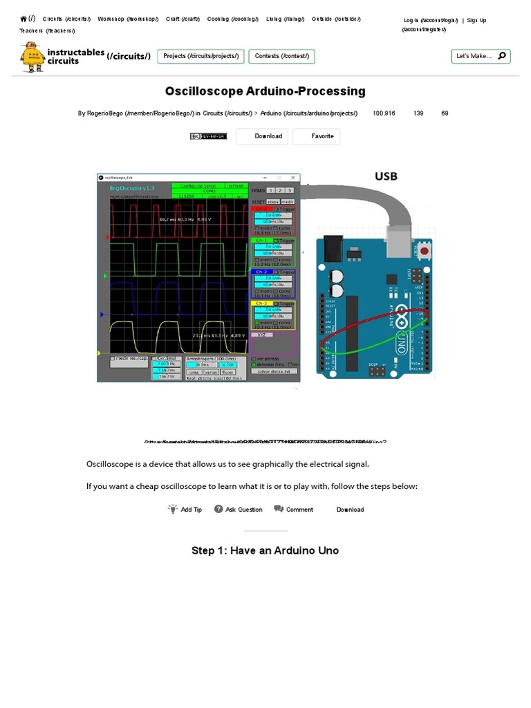 Oscilloscope Arduino Processing 14 Steps Instructables Pdf Arduino Application
