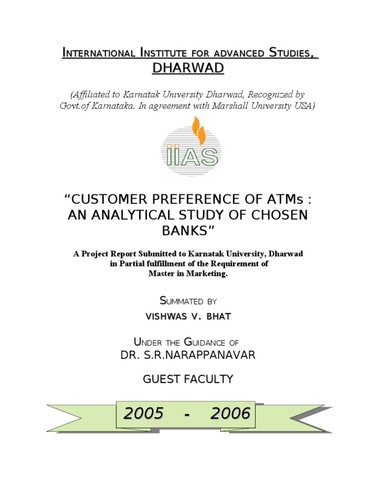 "CUSTOMER PREFERENCE OF ATMs | PDF | Automated Teller Machine | Banks