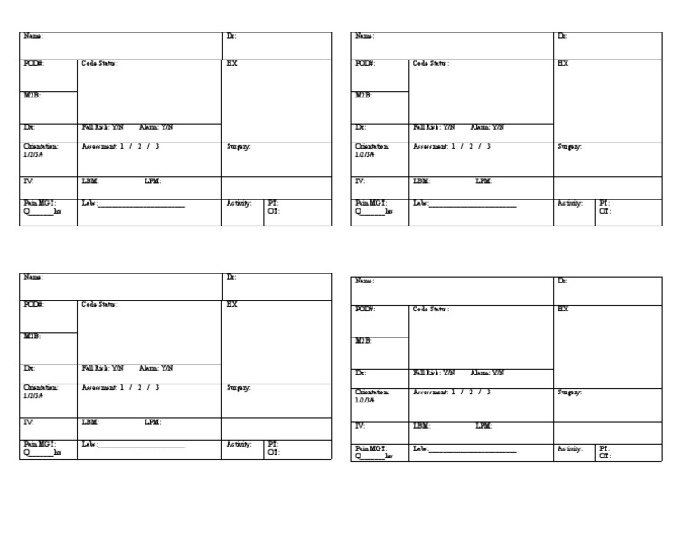 Brain Sheet - Nursing Brain Sheet Example | PDF