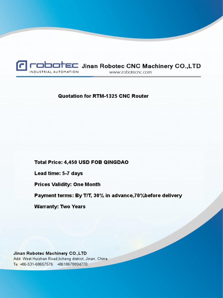 RTM-1325 cnc router 普通 PDF | PDF | Numerical Control | Tools
