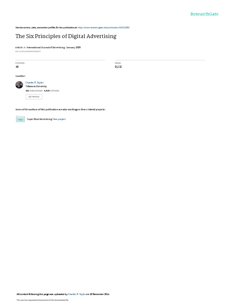 Taylor Six Principles | PDF | Online Advertising | New Media